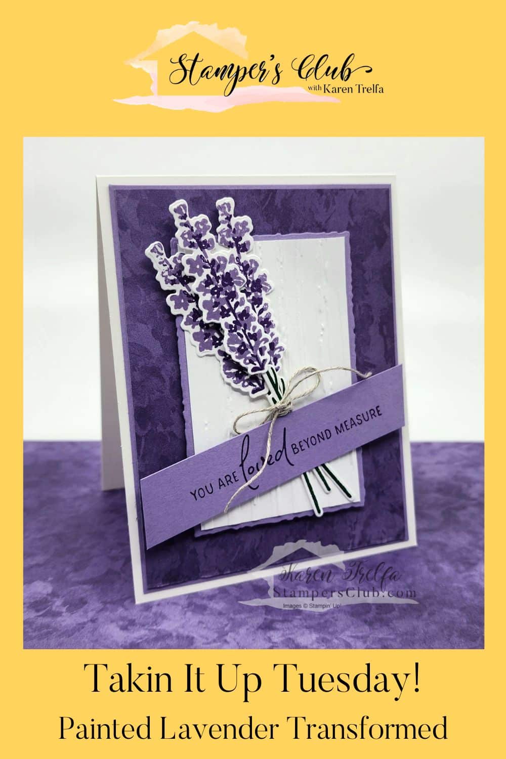 Painted Lavender Card Makeover - Stampers Club